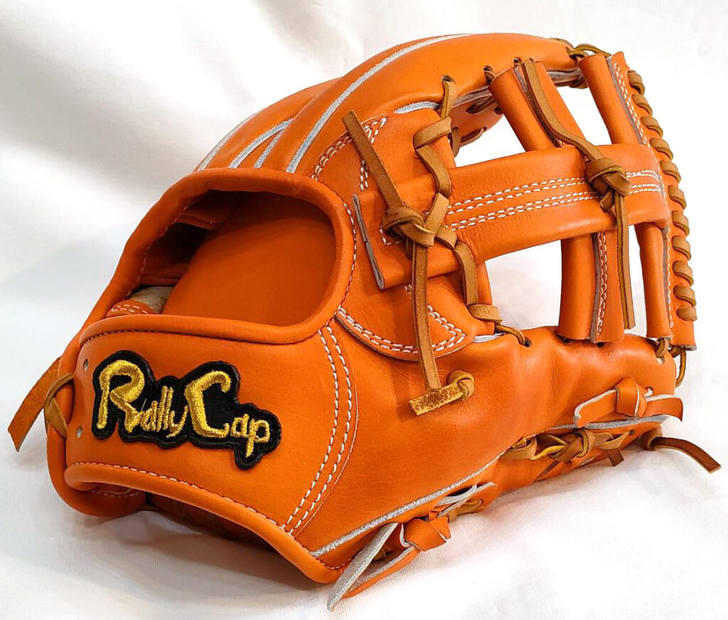 型付け済み【Rally Cap（ラリーキャップ）】硬式用グラブ 内野手用 RCINB6 （オレンジ） 日本製 高校野球対応 | Rally ...